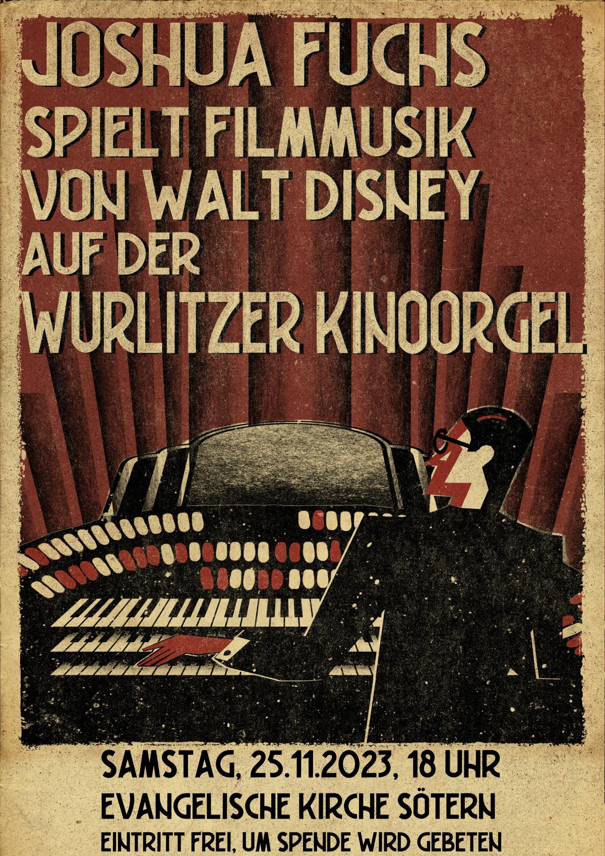 Joshua Fuchs spielt Filmmusik von Walt Disney auf der Wurlitzer ...